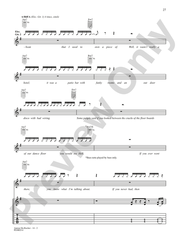 Autour Du Rocher: Guitar: Jimmy Buffett - Digital Sheet Music Download