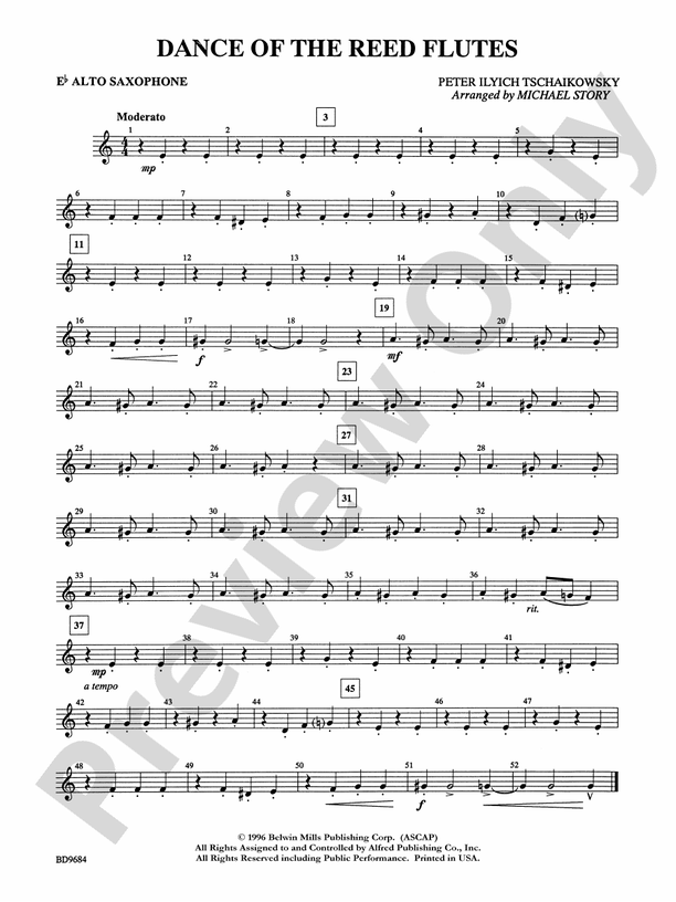 Dance of the Reed Flutes: E-flat Alto Saxophone: E-flat Alto Saxophone ...