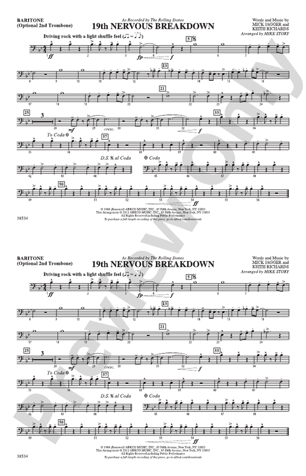 19th Nervous Breakdown: Baritone B.C.: Baritone B.C. Part - Digital ...