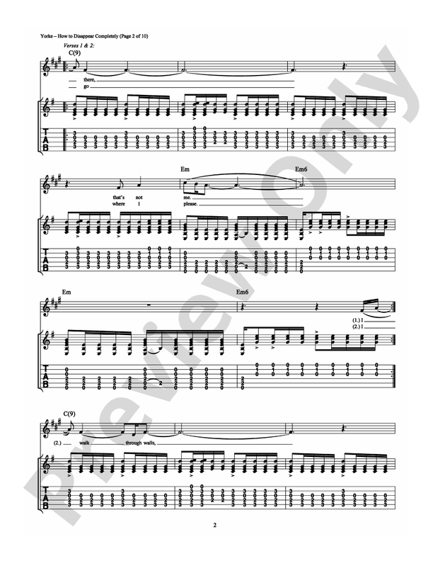 How to Disappear Completely: Guitar TAB: Radiohead - Digital Sheet ...
