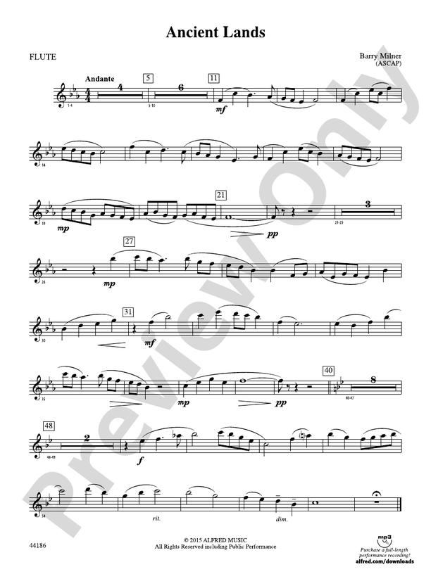 Ancient Lands: Flute: Flute Part - Digital Sheet Music Download