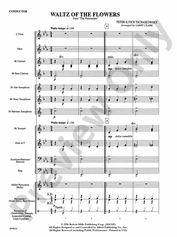 Waltz of the Flowers (from The Nutcracker Suite): Score: Concert Band Score - Digital Sheet ...