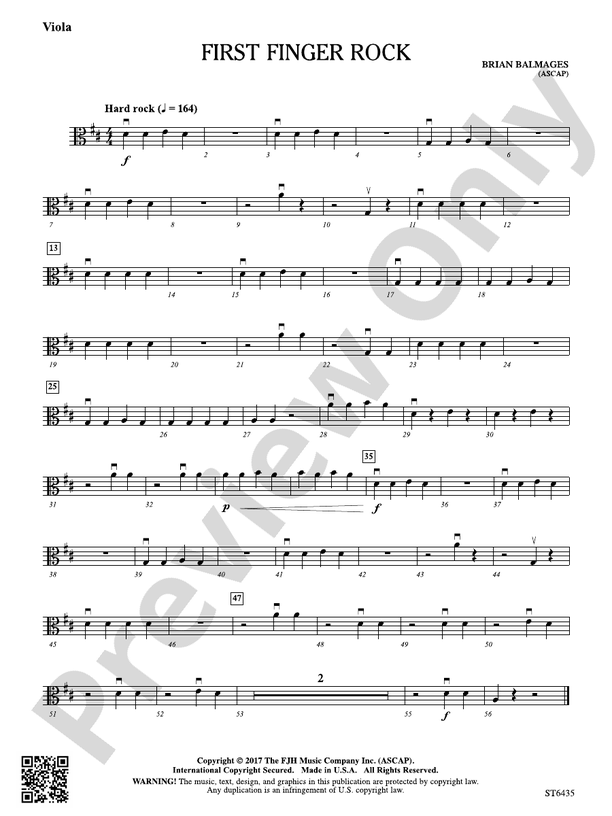 First Finger Rock: Viola: Viola Part: Brian Balmages - Digital Sheet ...