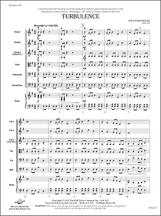 Turbulence: String Orchestra Conductor Score & Parts: William Owens ...