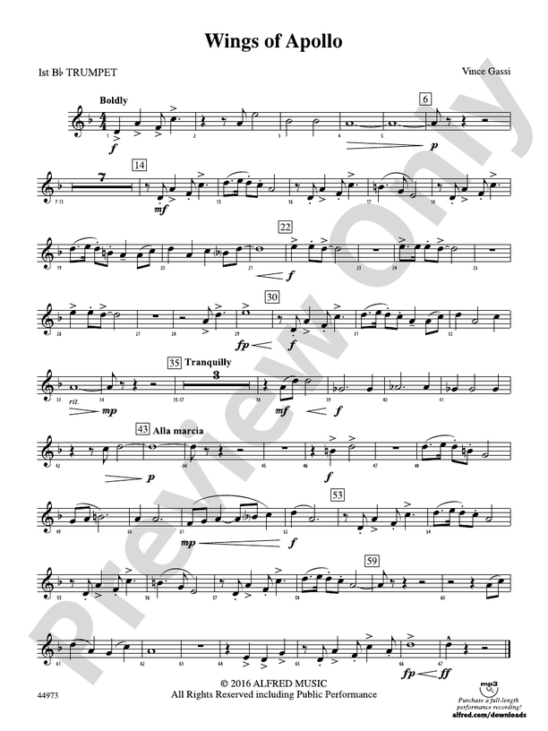 Wings of Apollo: 1st B-flat Trumpet: 1st B-flat Trumpet Part - Digital ...