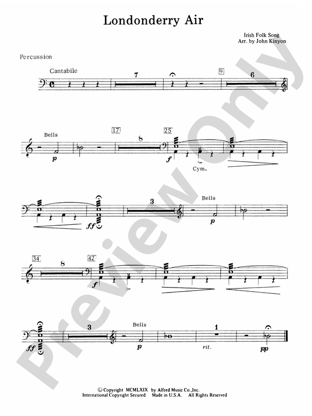 Londonderry Air (featuring the Clarinet section): 1st Percussion: 1st ...