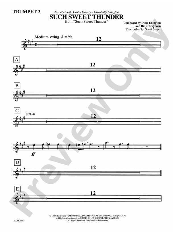 Such Sweet Thunder (from Such Sweet Thunder): 3rd B-flat Trumpet: 3rd B ...