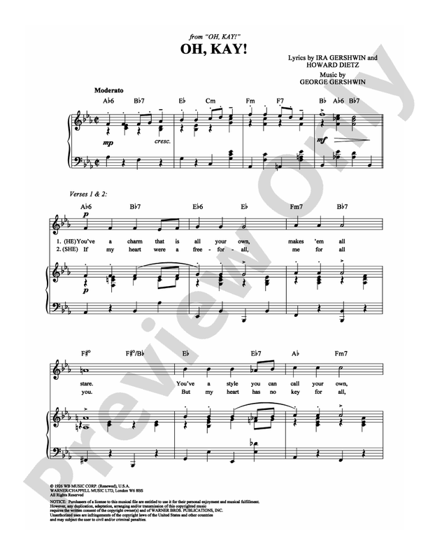 Oh, Kay!: Piano/Vocal/Chords: George Gershwin - Digital Sheet Music ...