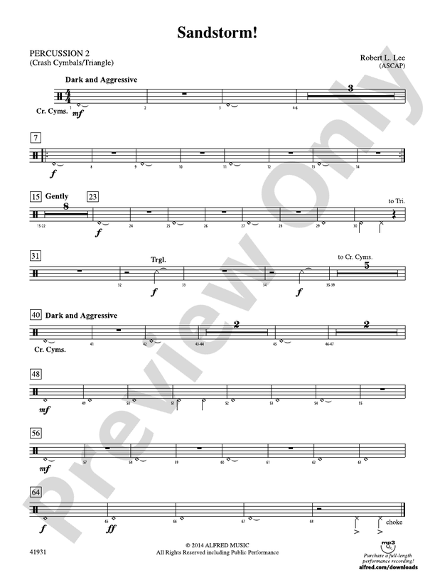 Sandstorm!: 2nd Percussion: 2nd Percussion Part - Digital Sheet Music ...