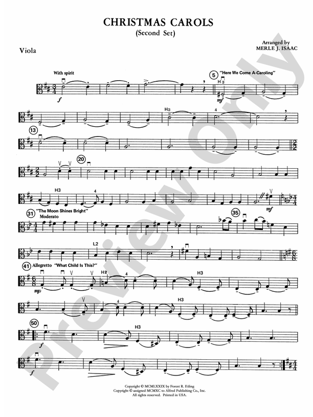 Christmas Carols Set 2: Viola: Viola Part - Digital Sheet Music Download