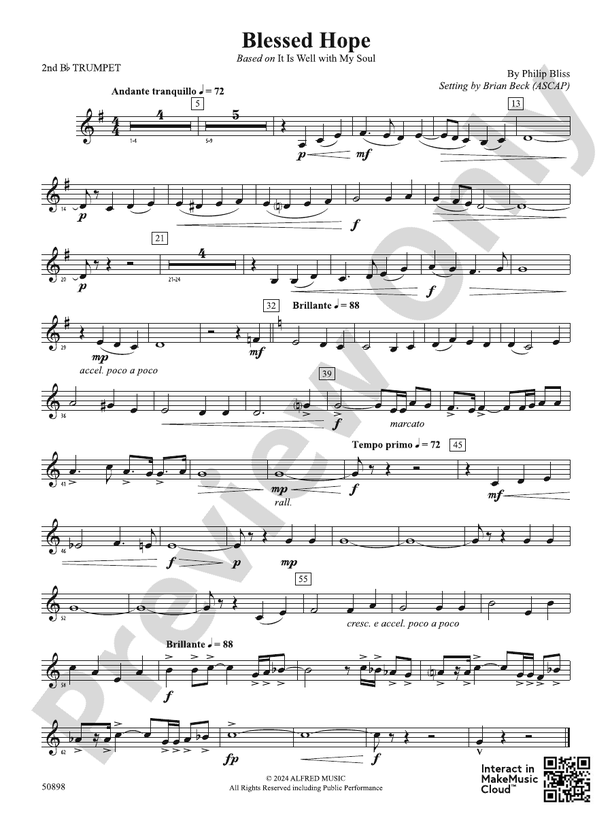 Blessed Hope: 2nd B-flat Trumpet: 2nd B-flat Trumpet Part - Digital Sheet Music Download
