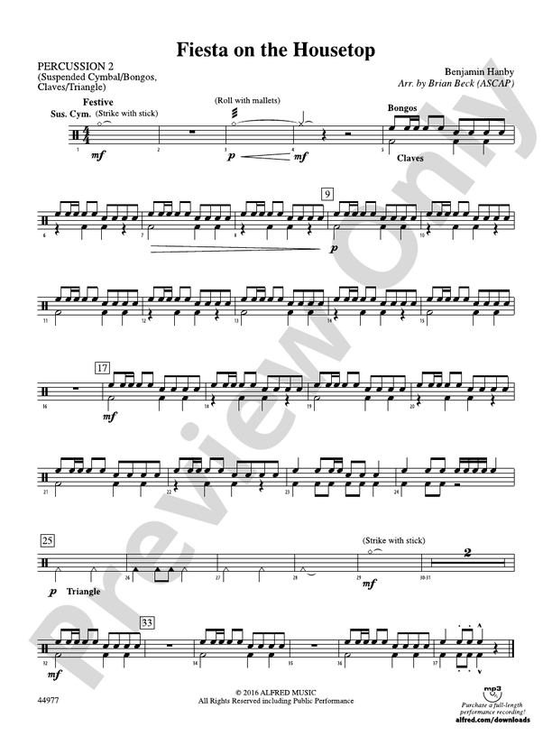 Fiesta on the Housetop: 2nd Percussion: 2nd Percussion Part - Digital ...