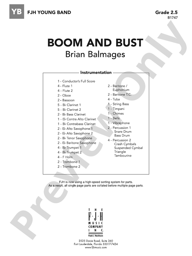 Boom and Bust: Score: Concert Band Score: Brian Balmages - Digital ...