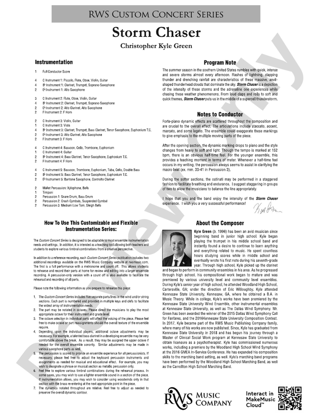 Storm Chaser: Flexible Concert Band Conductor Score & Parts ...