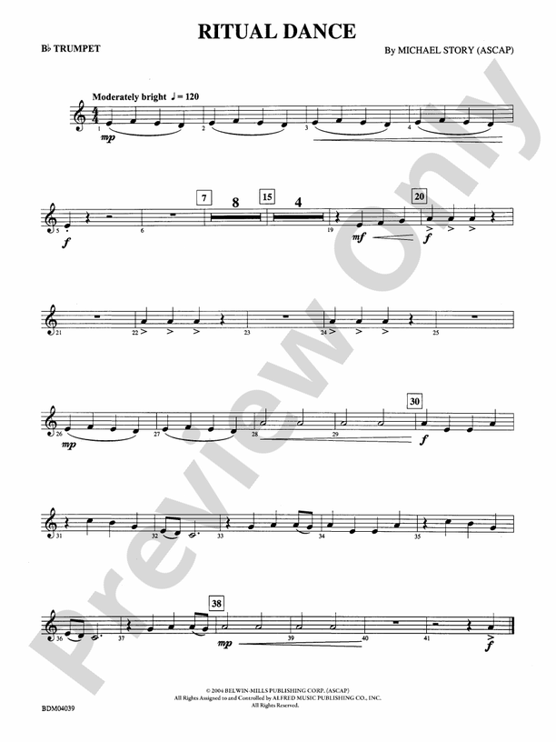 Ritual Dance: 1st B-flat Trumpet: 1st B-flat Trumpet Part - Digital Sheet Music Download