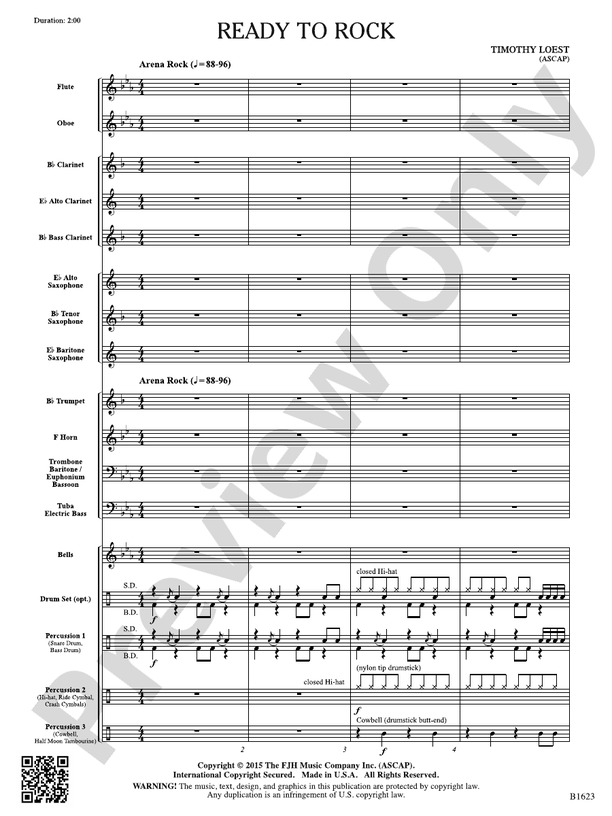 Ready to Rock: Score: Concert Band Score: Timothy Loest - Digital Sheet ...