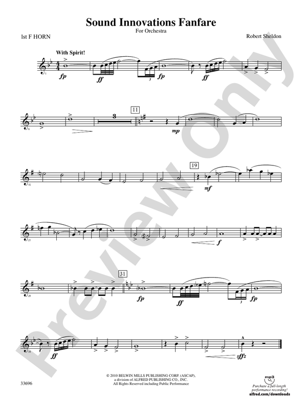 Sound Innovations Fanfare: 1st F Horn: 1st F Horn Part - Digital Sheet ...