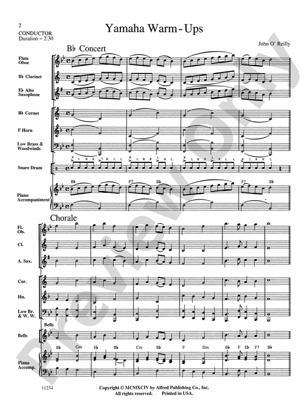Yamaha Warm-Ups: Score: Concert Band Score - Digital Sheet Music Download