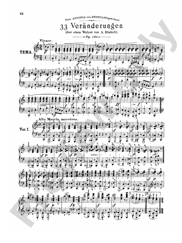 Beethoven: Variations (Volume I): 4. 33 Variations, Op. 120, C Major ...