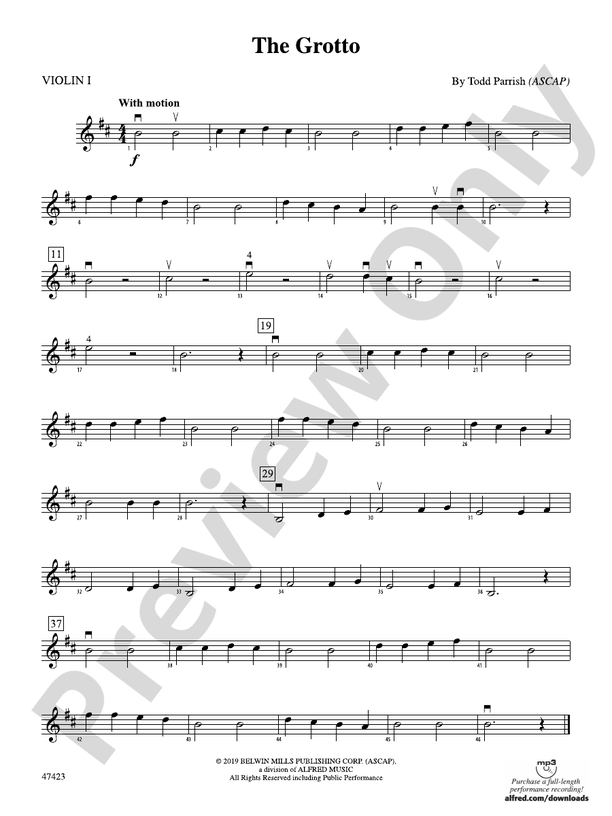 The Grotto: 1st Violin: 1st Violin Part - Digital Sheet Music Download