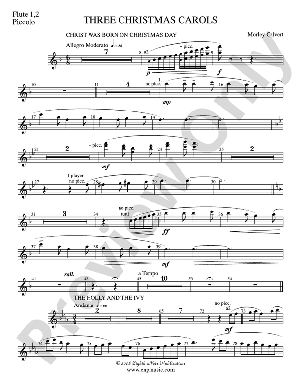 Three Christmas Carols: 1st & 2nd Flute: 1st & 2nd Flute Part - Digital ...