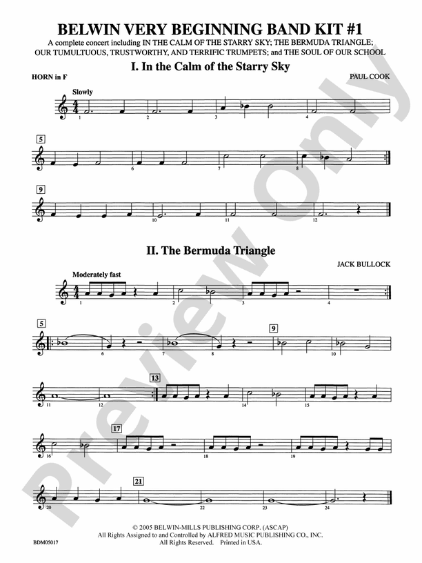 Belwin Very Beginning Band Kit #1: 1st F Horn: 1st F Horn Part ...