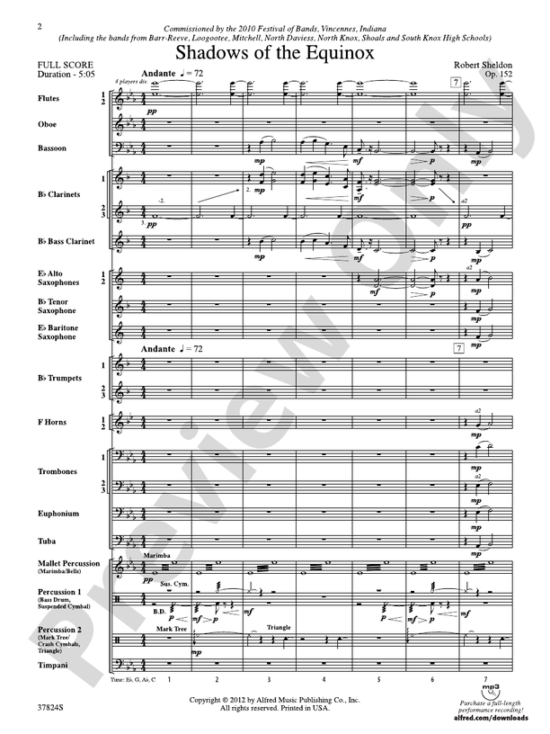 Shadows of the Equinox: Concert Band Conductor Score & Parts: Robert Sheldon - Digital Sheet ...