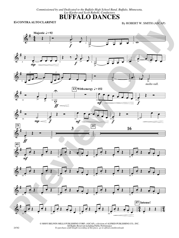 Buffalo Dances: E-flat Contra-Alto Clarinet: E-flat Contra-Alto ...