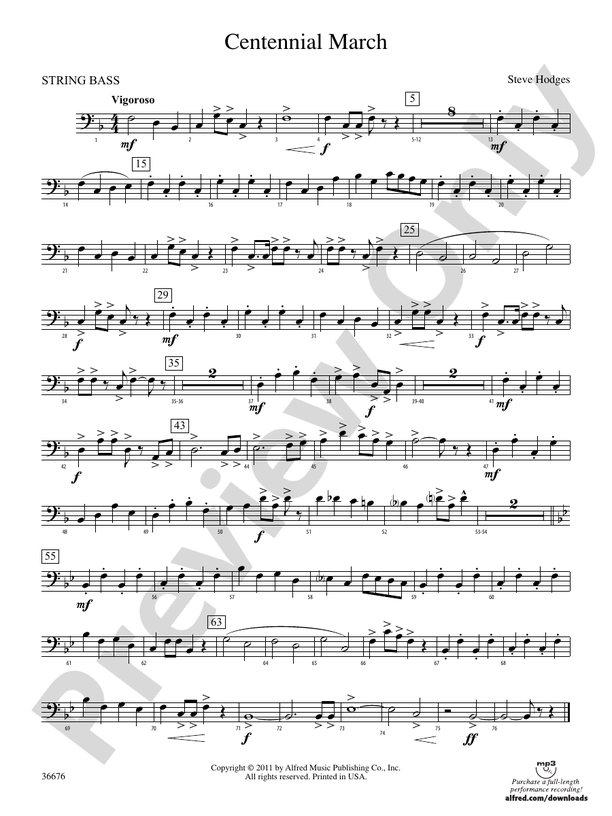 Centennial March: (wp) String Bass: (wp) String Bass World Part ...