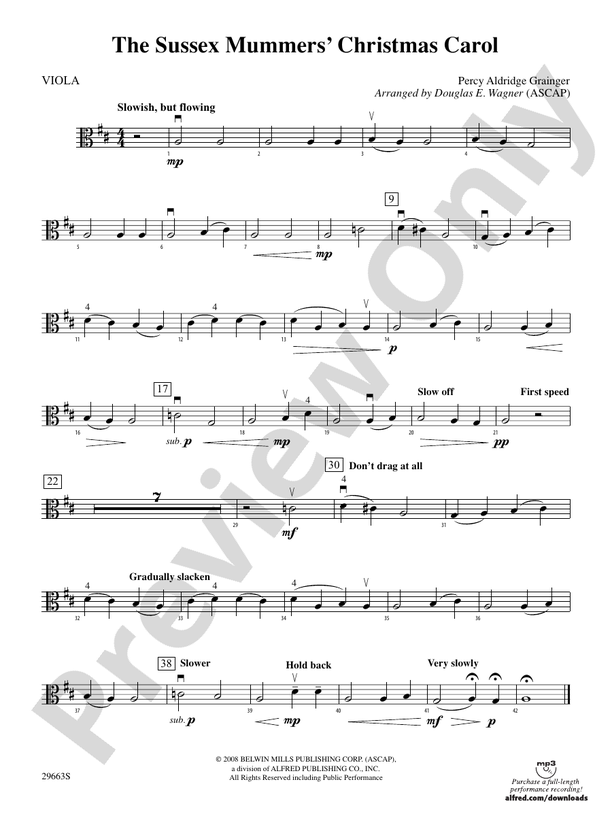 The Sussex Mummers' Christmas Carol: Viola: Viola Part - Digital Sheet ...