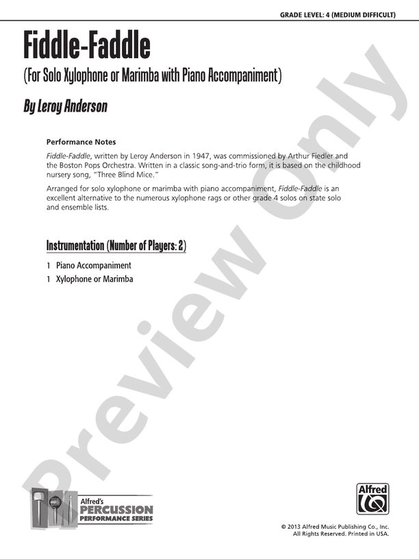 Fiddle-Faddle: Score: Mallet Instrument Score - Digital Sheet Music ...