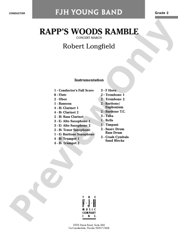 Rapp's Woods Ramble: Score: Concert Band Score: Robert Longfield ...