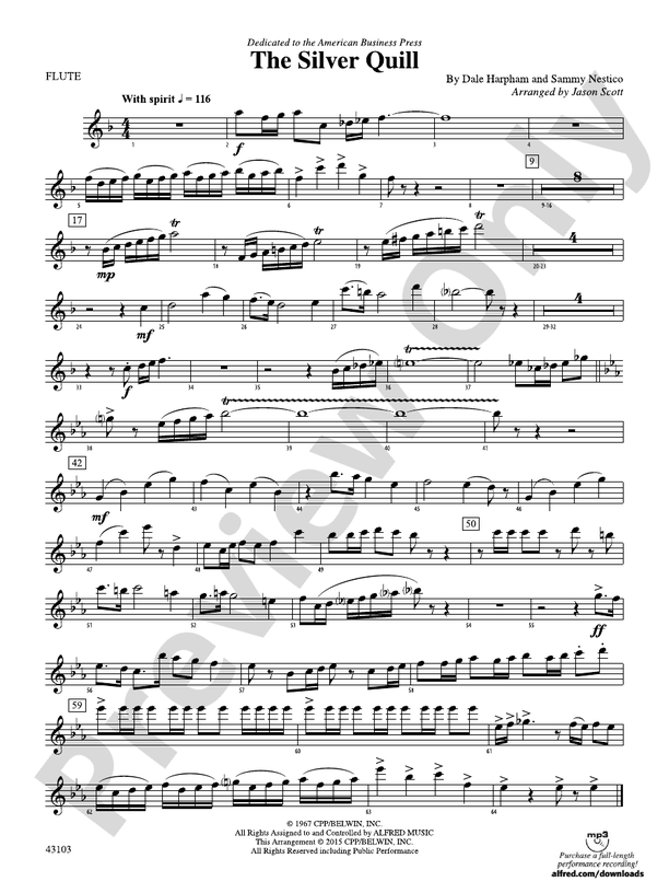 The Silver Quill: Flute: Flute Part - Digital Sheet Music Download