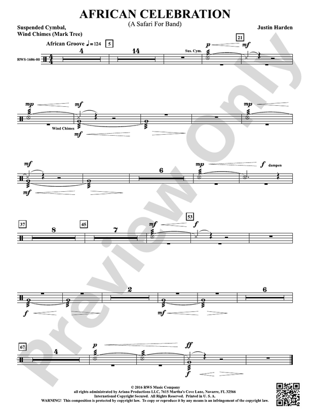 African Celebration - A Safari for Band: Suspended Cymbals / Wind ...