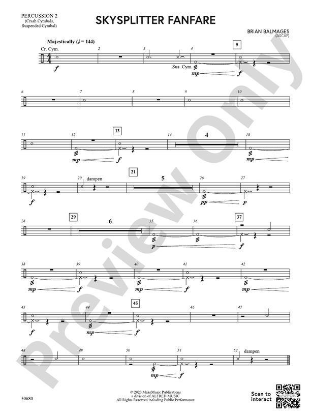 Skysplitter Fanfare: 2nd Percussion: 2nd Percussion Part - Digital Sheet Music Download