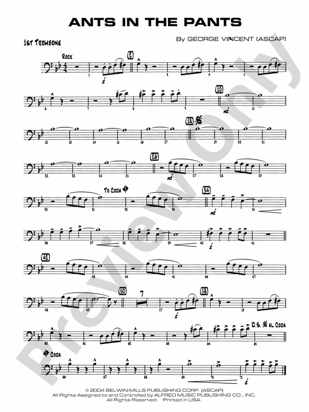 Ants in the Pants: 1st Trombone: 1st Trombone Part - Digital Sheet ...