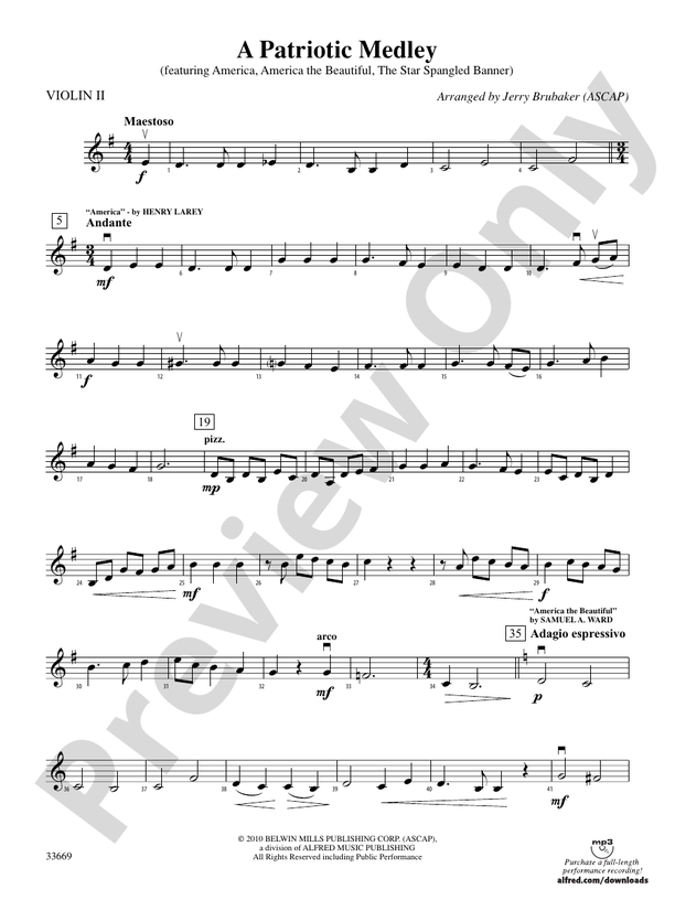 A Patriotic Medley: 2nd Violin: 2nd Violin Part - Digital Sheet Music ...