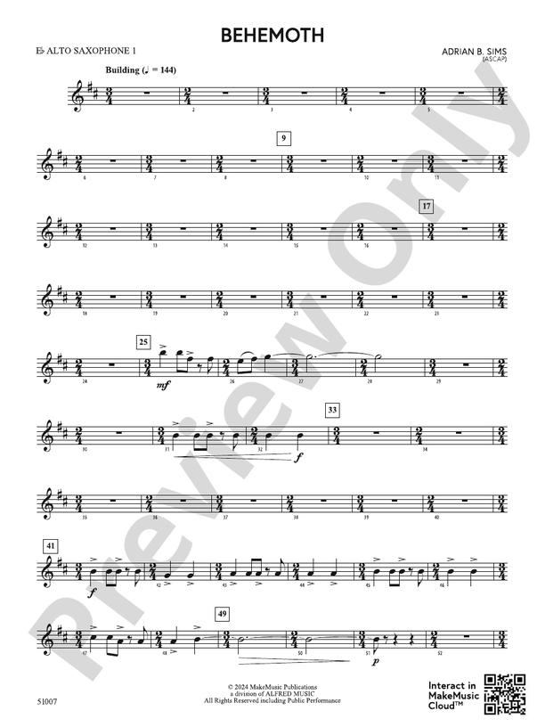 Behemoth: E-flat Alto Saxophone: E-flat Alto Saxophone Part - Digital ...