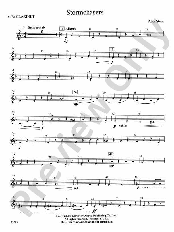 Stormchasers: 1st B-flat Clarinet: 1st B-flat Clarinet Part - Digital Sheet Music Download