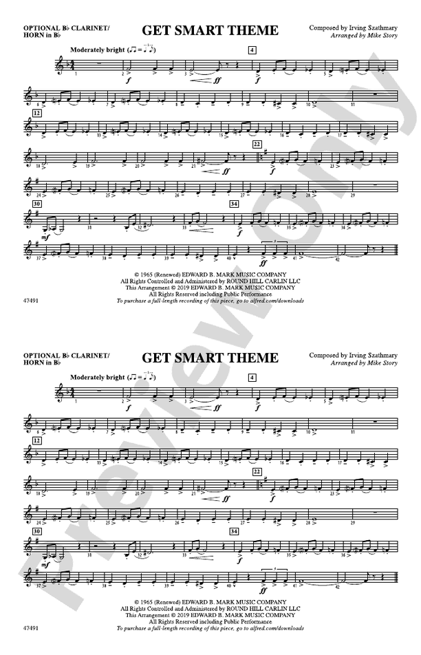 Get Smart Theme: Optional Bb Clarinet/Horn in Bb: Optional Bb Clarinet ...