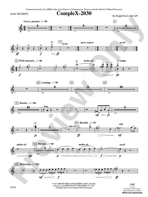 CompleX-2030: 1st B-flat Trumpet: 1st B-flat Trumpet Part - Digital ...