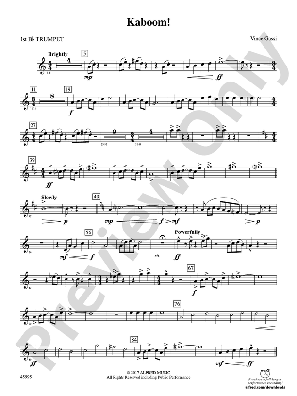 Kaboom!: 1st B-flat Trumpet: 1st B-flat Trumpet Part - Digital Sheet ...