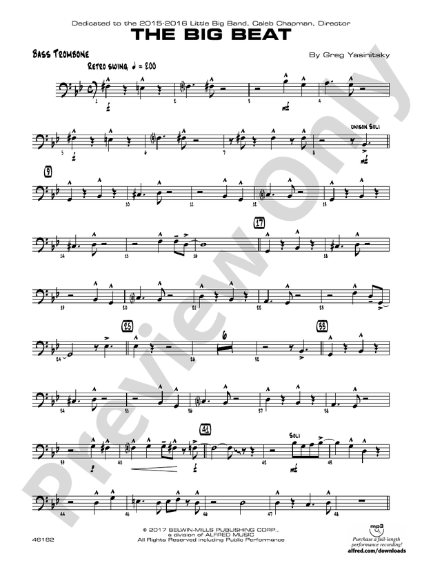 The Big Beat: Bass Trombone: Bass Trombone Part - Digital Sheet Music ...