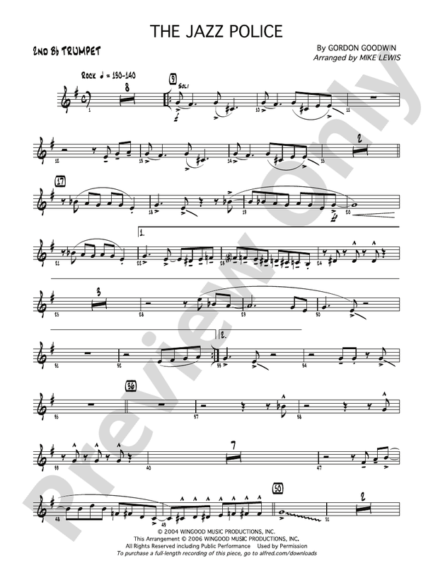 The Jazz Police: 2nd B-flat Trumpet: 2nd B-flat Trumpet Part - Digital Sheet Music Download