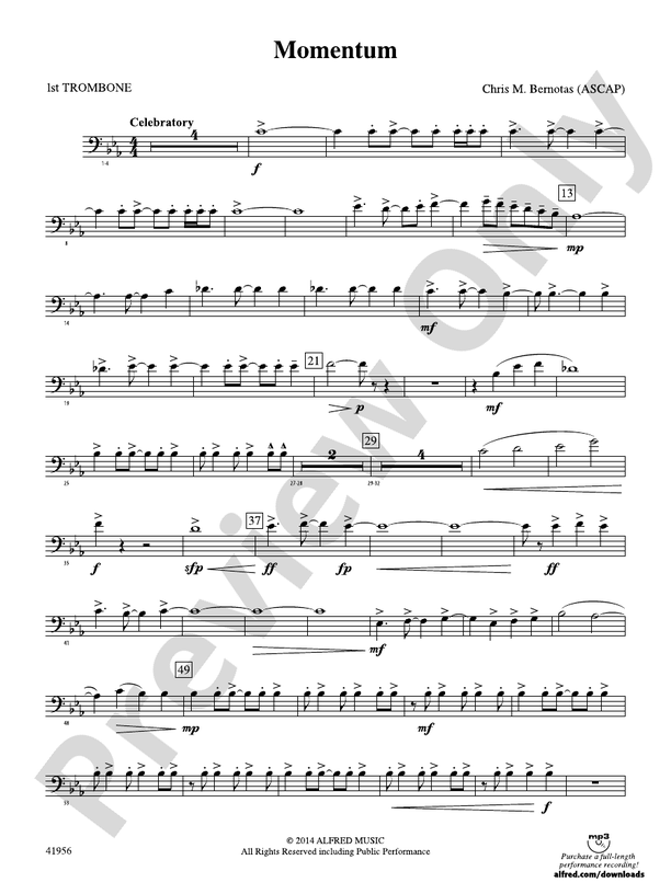 Momentum: 1st Trombone: 1st Trombone Part - Digital Sheet Music Download