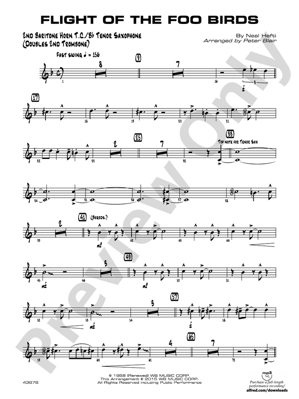 Flight of the Foo Birds: 2nd Baritone T.C.: 2nd Baritone T.C. Part - Digital Sheet Music Download