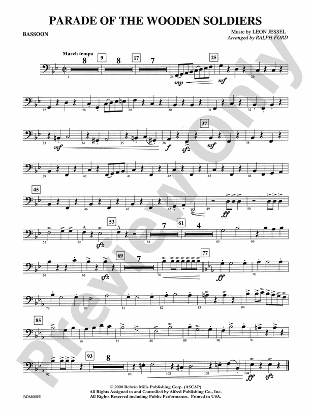 Parade of the Wooden Soldiers: Bassoon: Bassoon Part - Digital Sheet ...