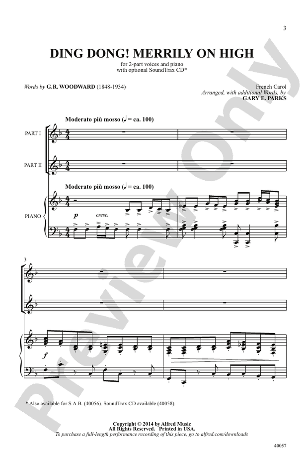 Ding Dong! Merrily on High: 2-Part Choral Octavo - Digital Sheet Music ...