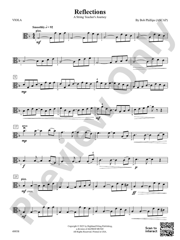 Reflections: Viola: Viola Part - Digital Sheet Music Download