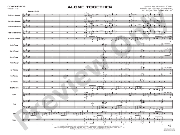 Alone Together: Score: Jazz Ensemble Score - Digital Sheet Music Download